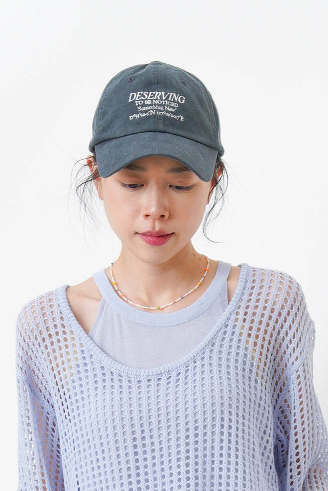 Charcoal embroidery unisex cap – hana.hana